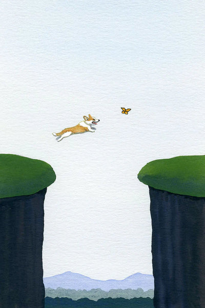 Corgi Chasing Butterfly – Altitude Gallery