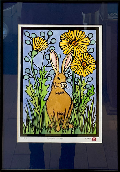 Summer Rabbit - Original Linocut – Altitude Gallery
