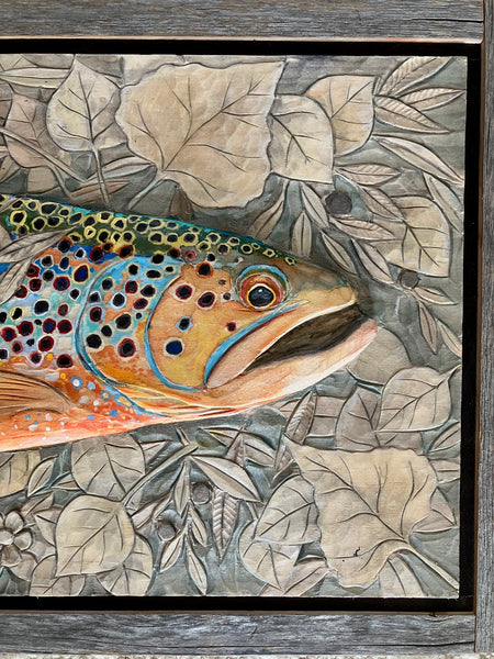 Brown Trout with Aspen Leaves #2 – Altitude Gallery