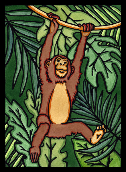 Monkey - Original Linocut – Altitude Gallery